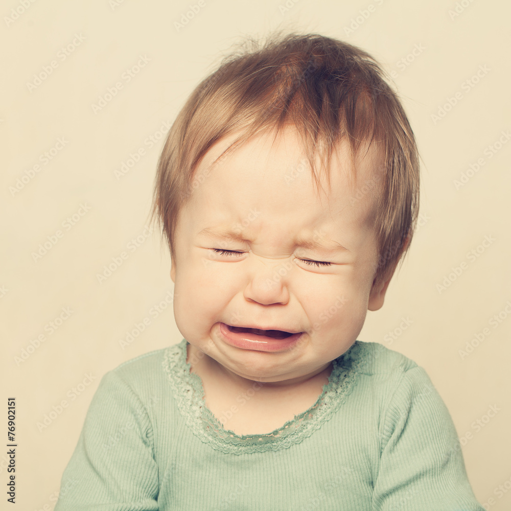 Little baby crying Stock Photo | Adobe Stock