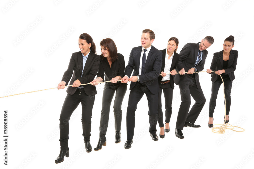 Die Kollegen ziehen an einem Strang Stock-Foto | Adobe Stock