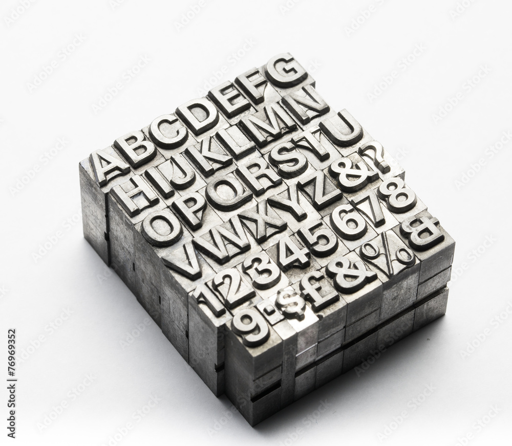 Letterpress - block letter English alphabet and number Stock Photo ...