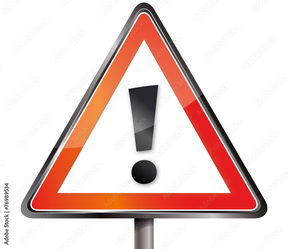 PANNEAU EXCLAM+POTEAU_RB Stock Illustration | Adobe Stock