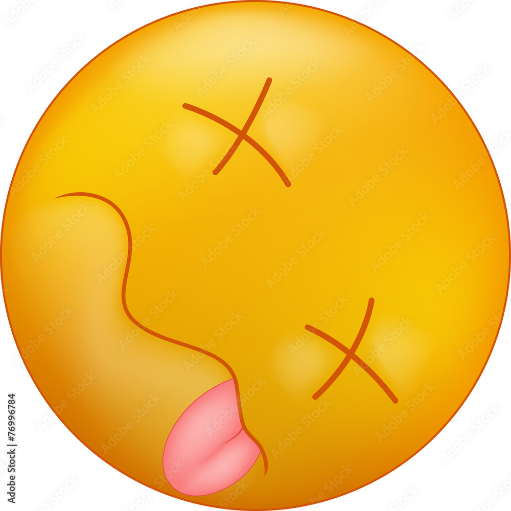 Dead emoticon smiley Stock Vector | Adobe Stock