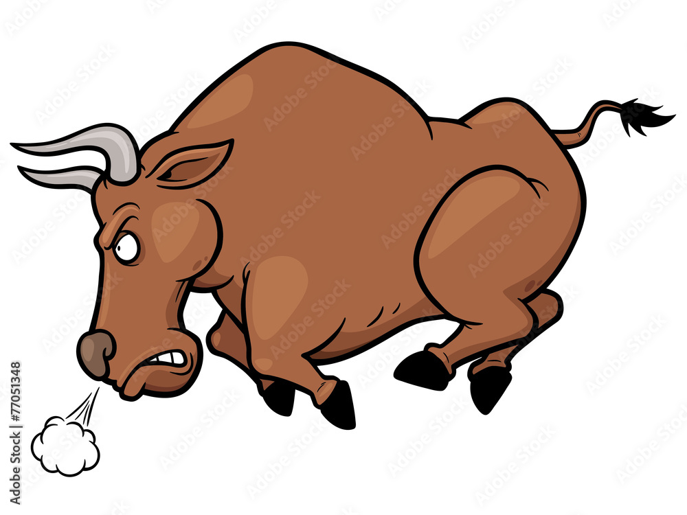 Vector illustration of cartoon Angry bull Stock Vector | Adobe Stock