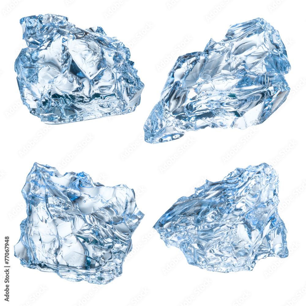 Pieces of ice isolated on white background. With clipping path Stock ...