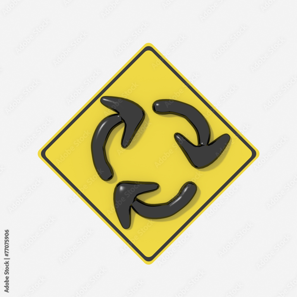 Segnale stradale USA con indicazione rotatoria Stock Illustration ...