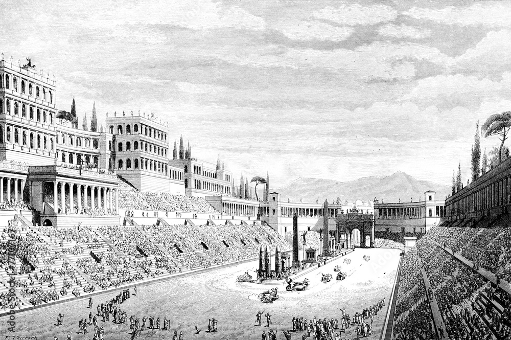 Victorian engraving of the Circus Maximus, Rome Stock Illustration ...