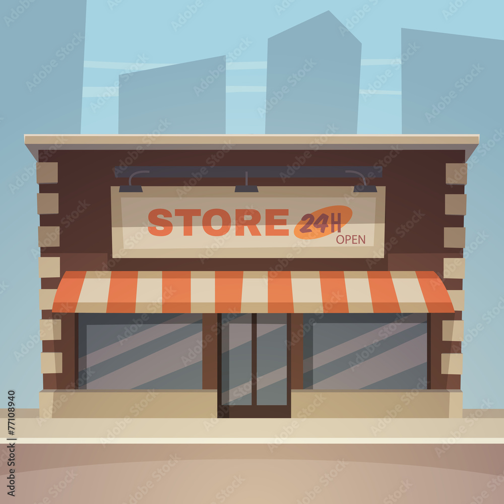 Cartoon Store Stock Vector | Adobe Stock