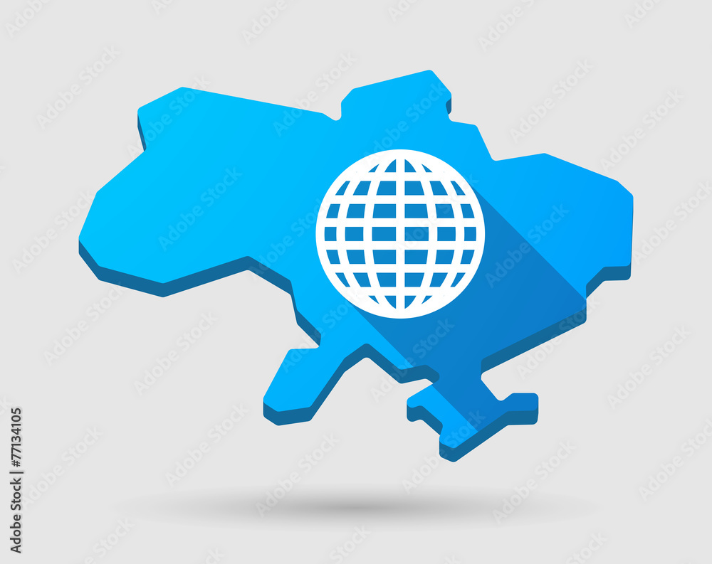 Ukraine green map icon with a world globe Stock Vector | Adobe Stock