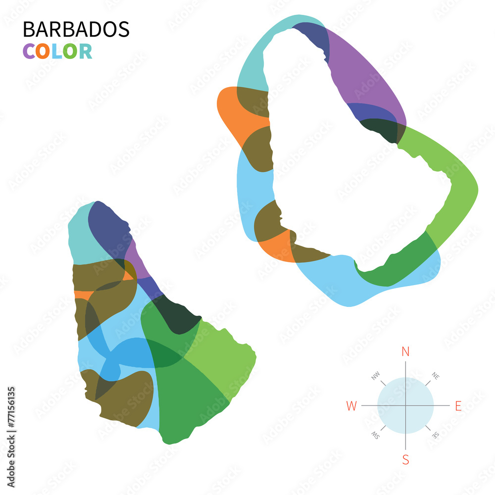 Abstract vector color map of Barbados Stock Vector | Adobe Stock