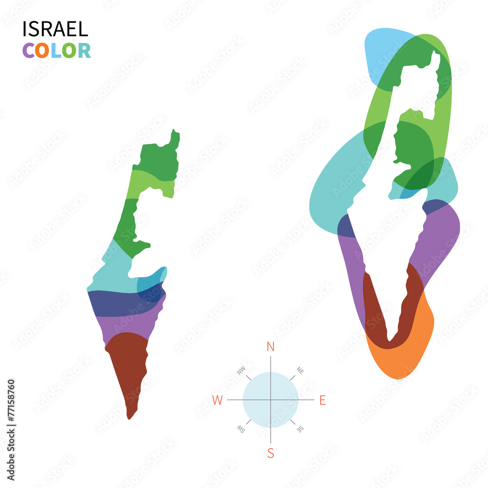 Abstract vector color map of Israel vector de Stock | Adobe Stock