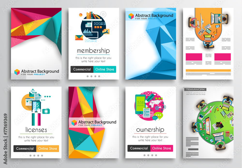 Set of Flyer Design, Infographics. Brochure Designs, Technology Stock ...