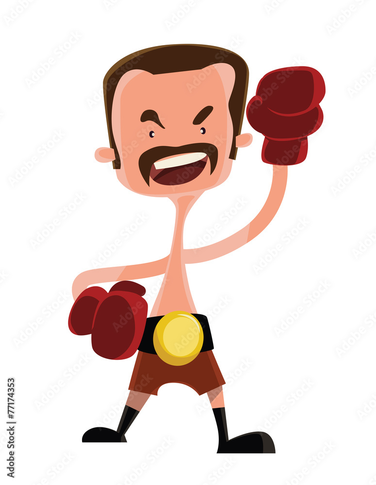 Mad boxer fighter vector illustration cartoon character Stock Vector ...