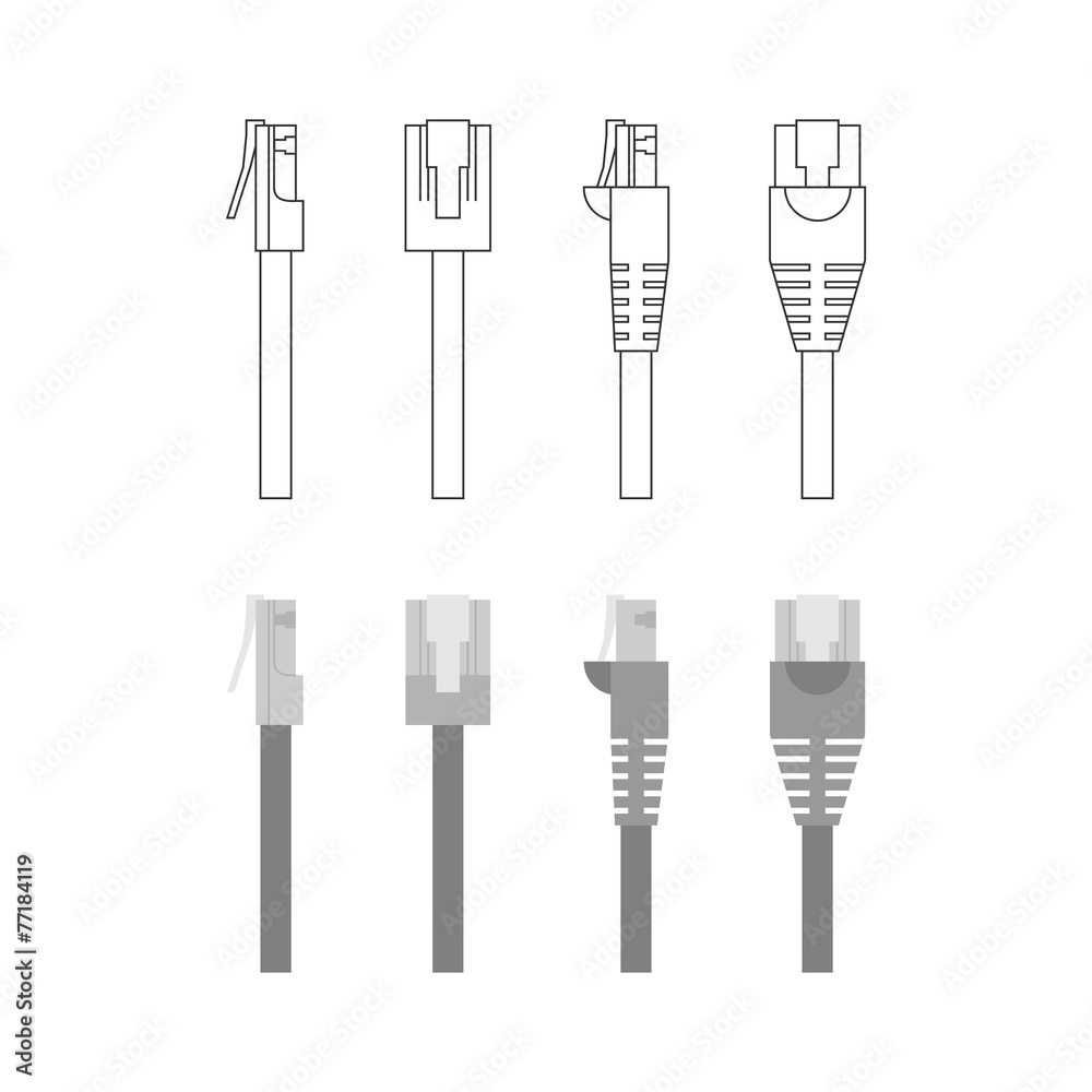 Vector set of ethernet connectors Stock ベクター | Adobe Stock