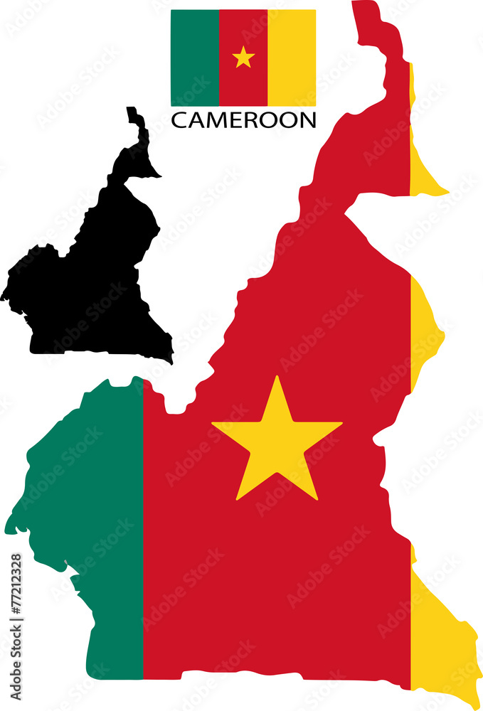 Cameroon - Map and flag vector Stock Vector | Adobe Stock