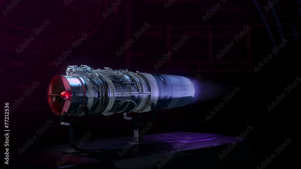 Turbojet Engine Aerodynamics Thrust Test Black Jet vídeo do Stock ...