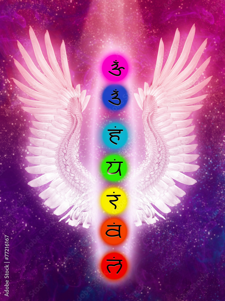 Chakras and Angel Wings Stock Illustration | Adobe Stock