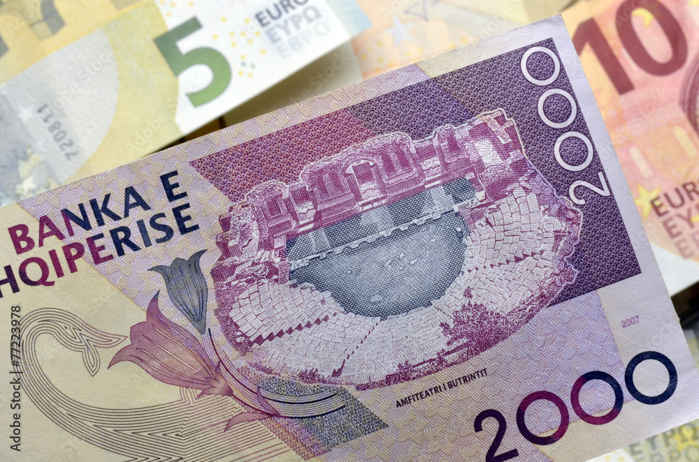 Leku shqiptar Albanian lek albanese albanés money Albania Stock Photo ...