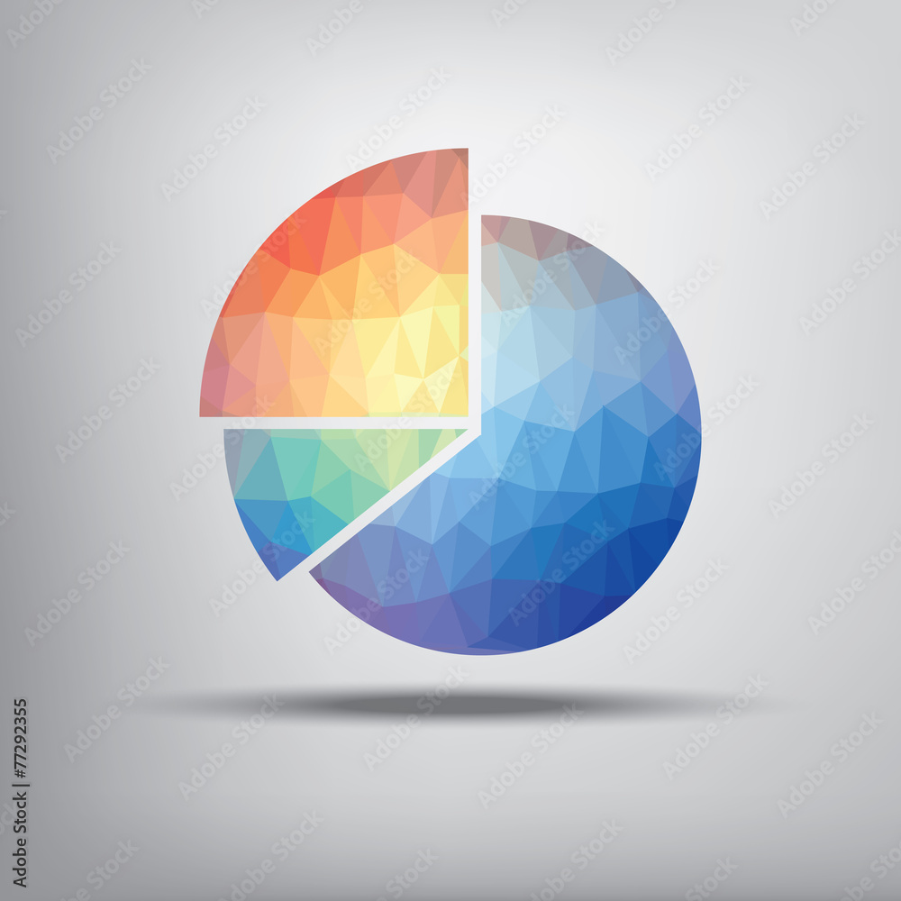 Colorful pie chart symbol in modern low polygonal shape suitable Stock ...