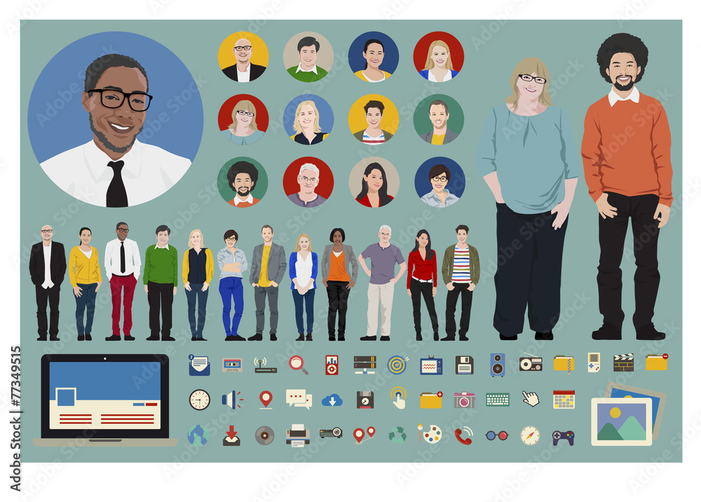 People Icon Set Social Media Vector Concept Stock Illustration | Adobe ...