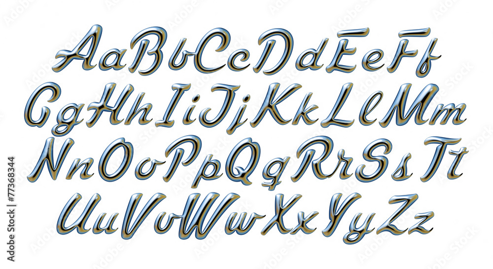 Complete alphabet digit numbers in metallic dark blue Stock ...
