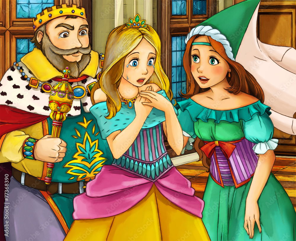 Cartoon fairy tale scene - illustration for the children Stock ...