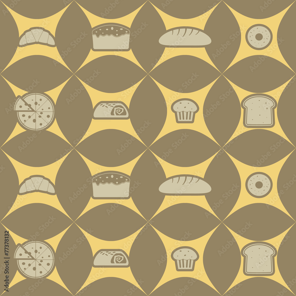 Seamless background with bakery Stock Vector | Adobe Stock