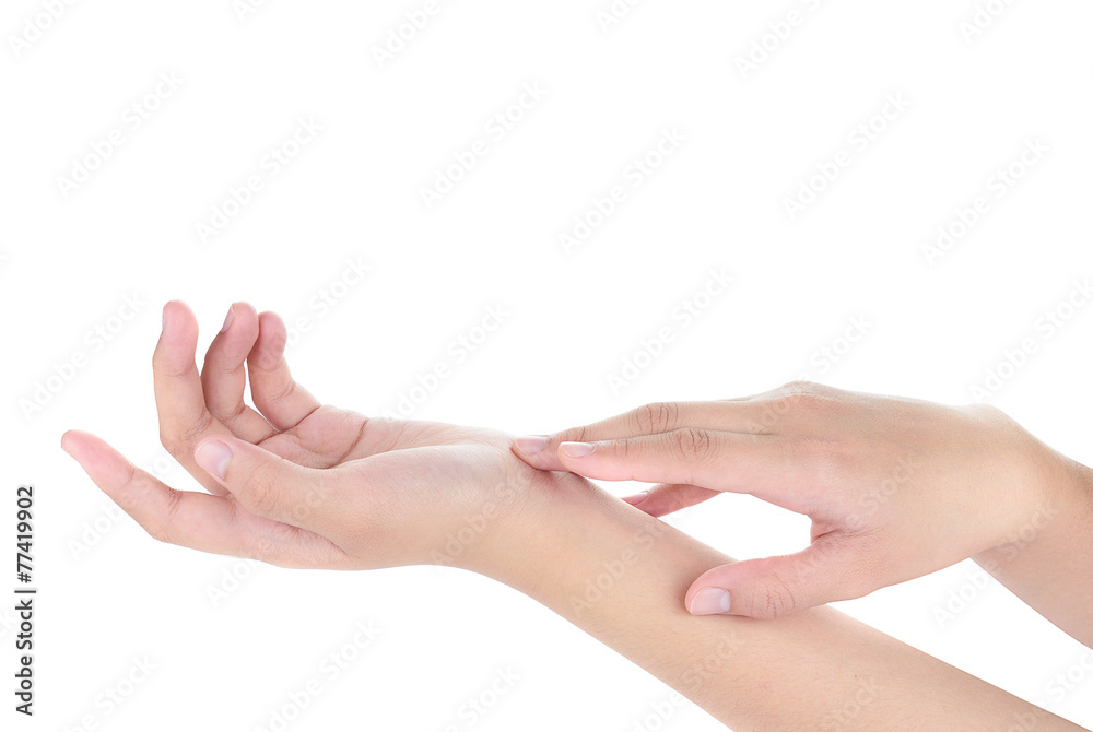 soft touch female hand isolated white background,part of a serie Stock ...