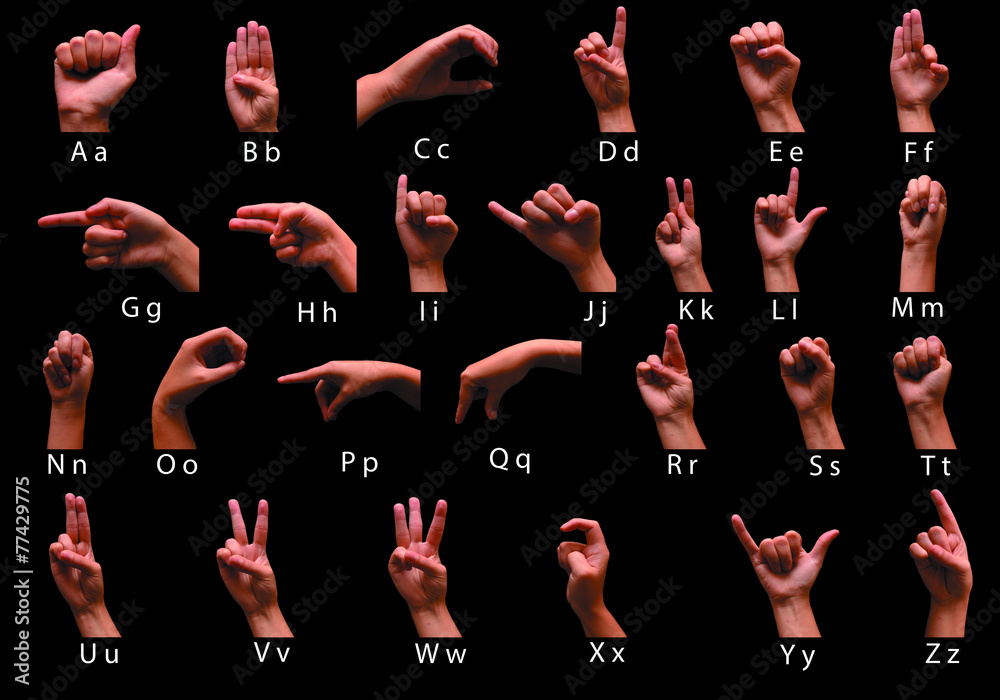 Sign Language Alphabet foto de Stock | Adobe Stock