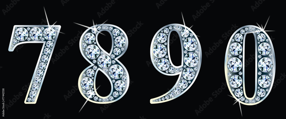 Diamond numbers set 7,8,9,0. Vector Eps10 Stock Vector | Adobe Stock