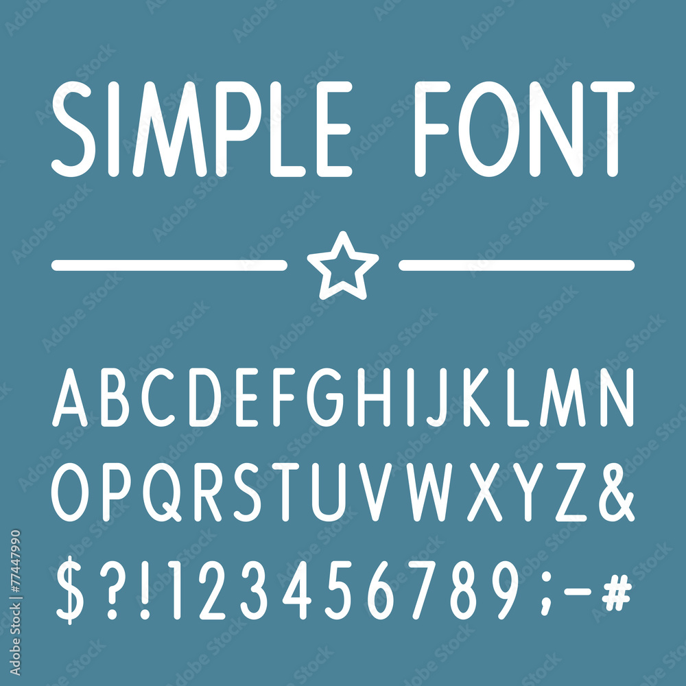 Alphabet 2 - Simple Vector Font in modern style Stock Vector | Adobe Stock