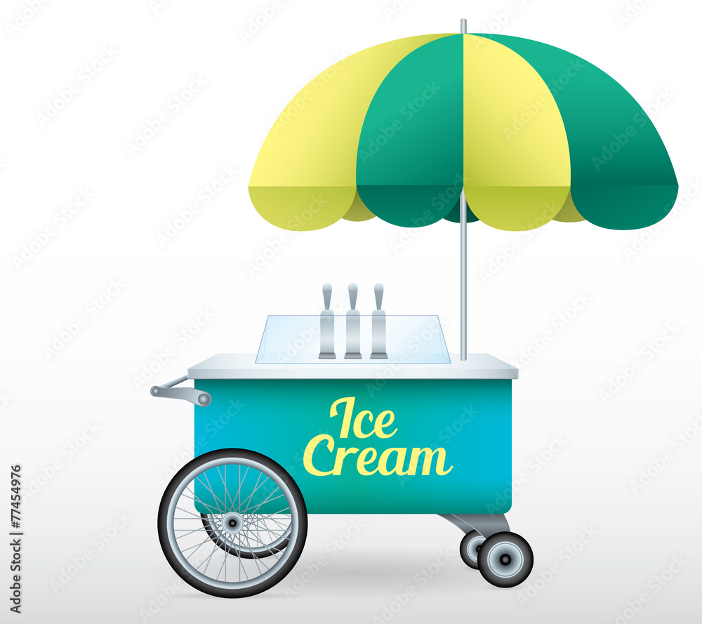 Ice Cream stand cart vector illustration isolated Stock Vector | Adobe ...