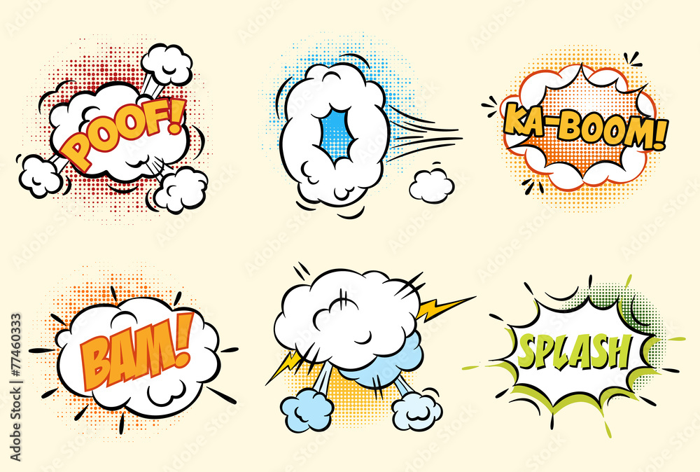 Comic speech bubbles in pop art style with bomb cartoon Stock Vector ...