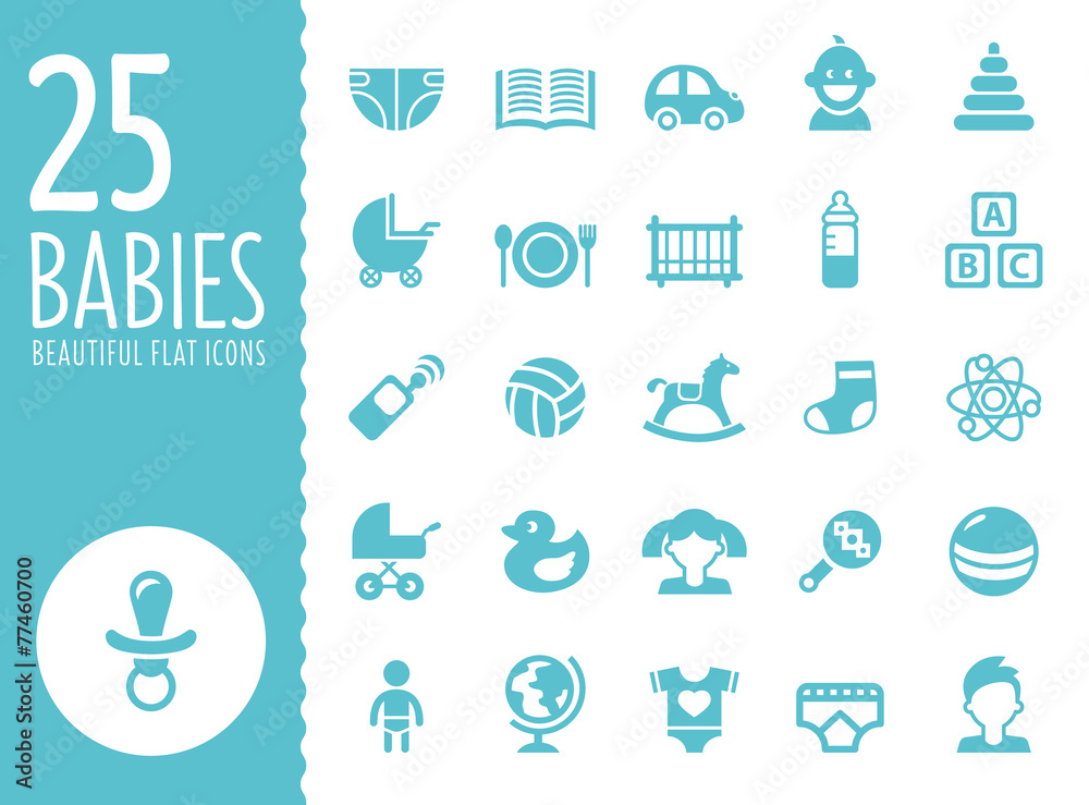 baby icons set, vector Stock Vector | Adobe Stock