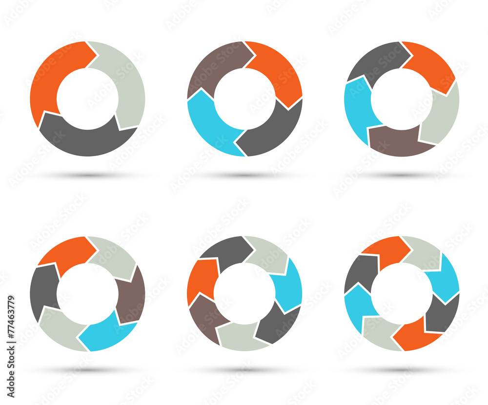 Vector circle arrows set for infographic. diagram. Stock Vector | Adobe ...