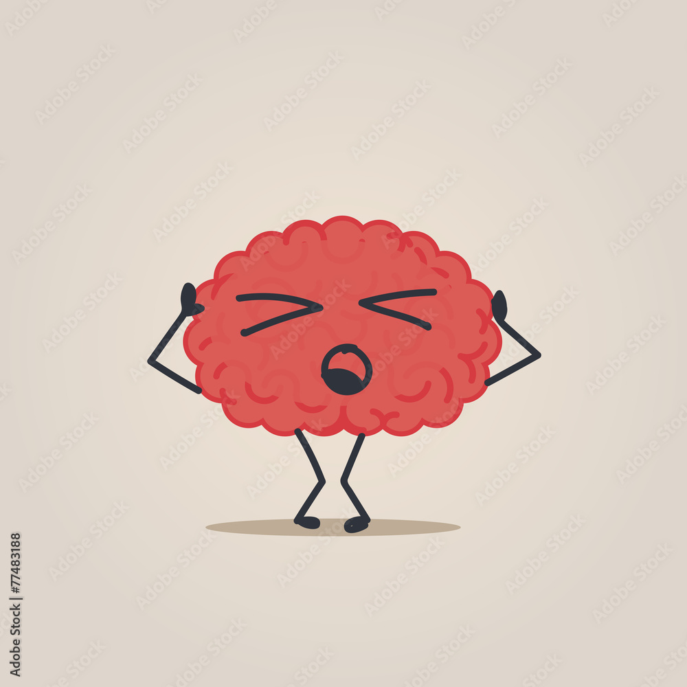 Scared Brain character Stock-Vektorgrafik | Adobe Stock