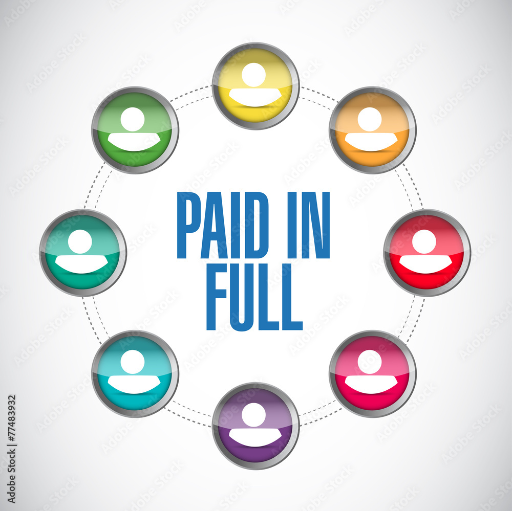 paid in full people diagram illustration design Stock Illustration ...