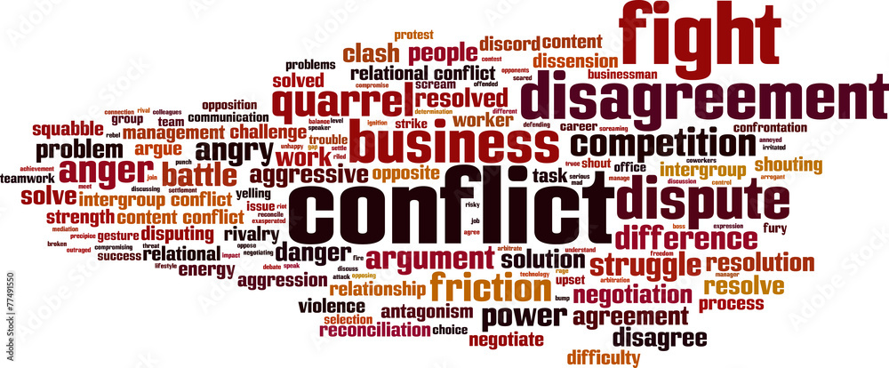 Poster Conflict word cloud concept. Vector illustration – Wall Art ...