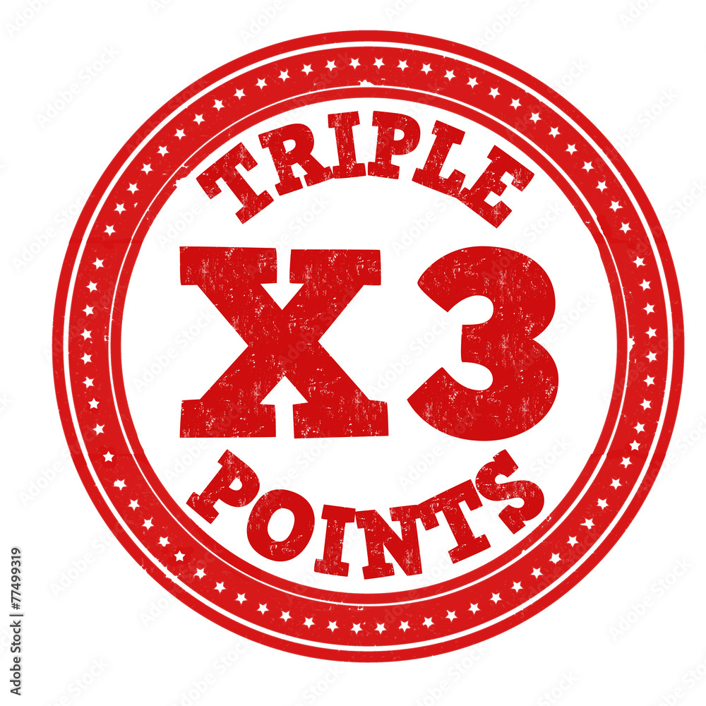 Earn x3 triple points stamp Stock Vector | Adobe Stock