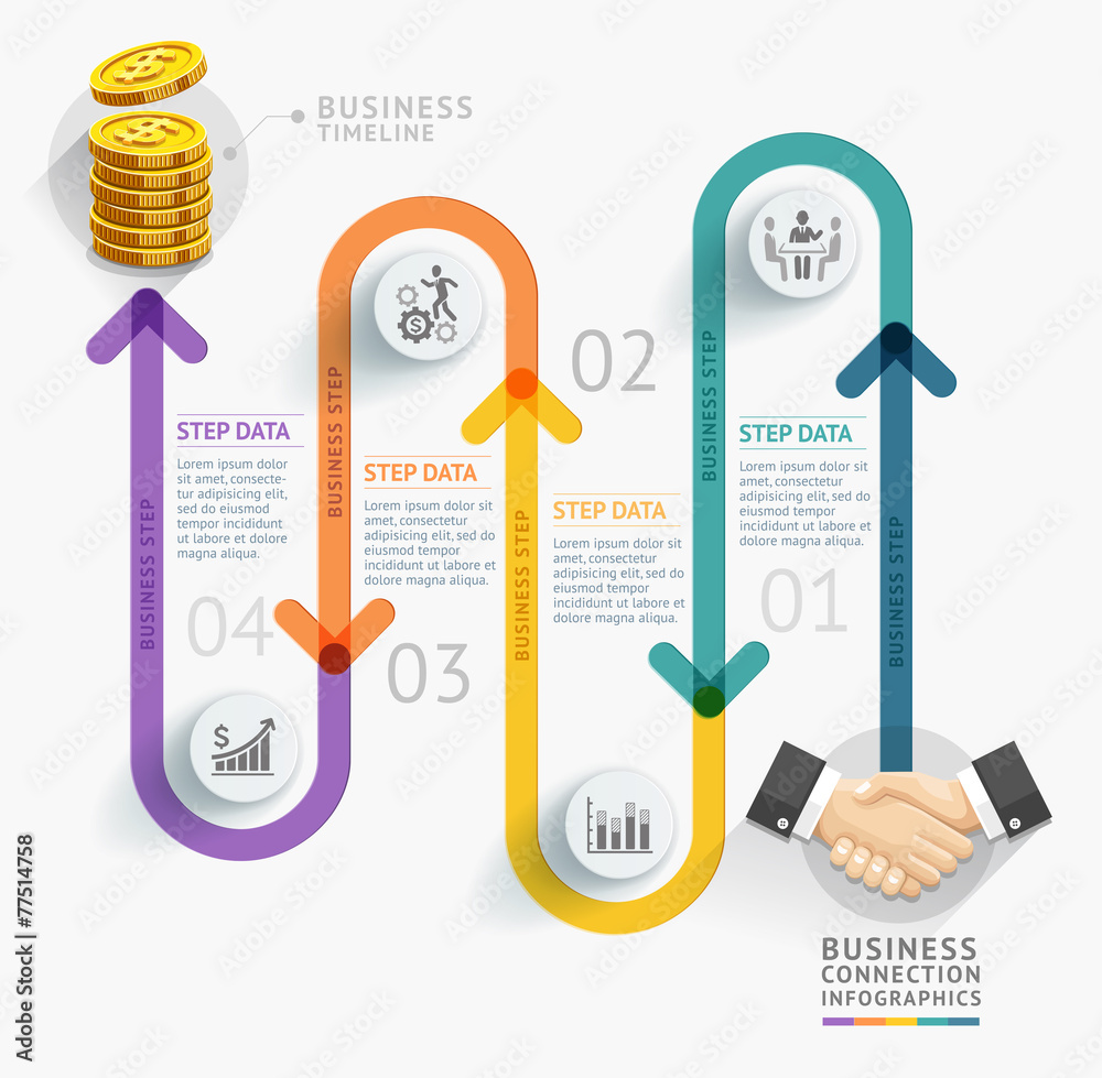 Business timeline infographic template. Stock Vector | Adobe Stock