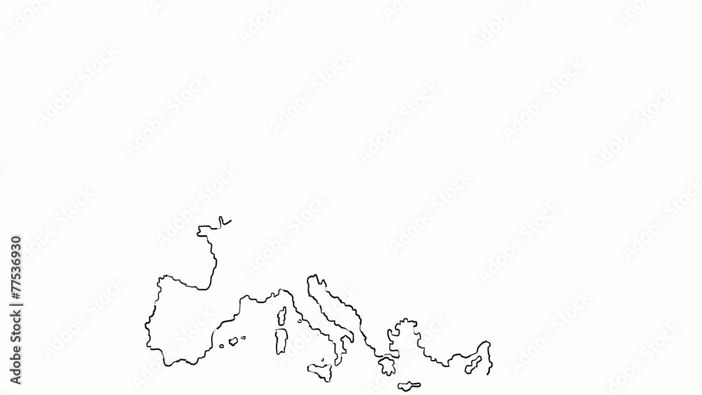 europe map hand draw Stock Video | Adobe Stock