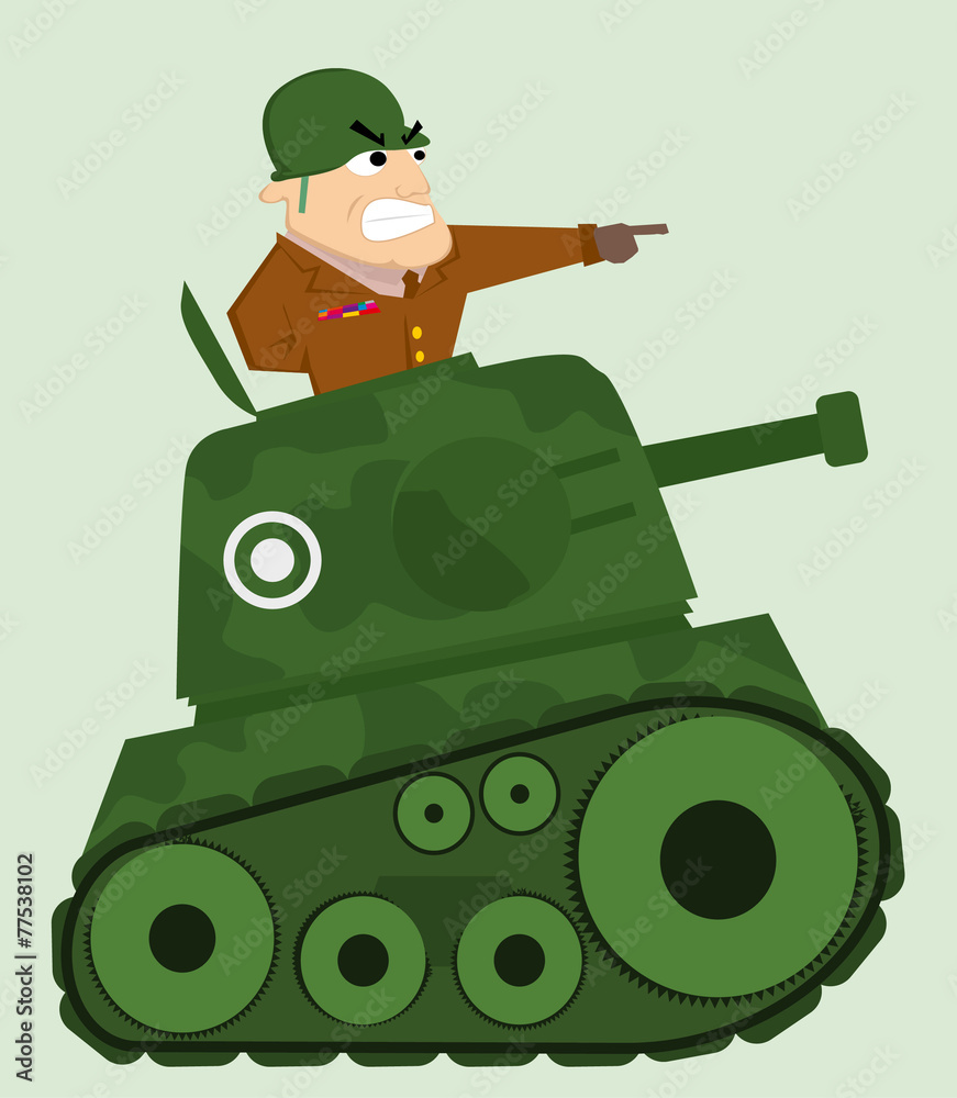 Vetor de Cartoon tank with army soldier do Stock | Adobe Stock