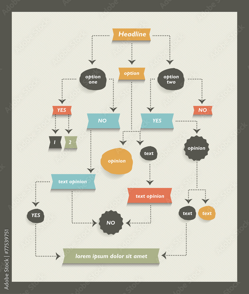 Flow chart diagram, scheme. Stock Vector | Adobe Stock