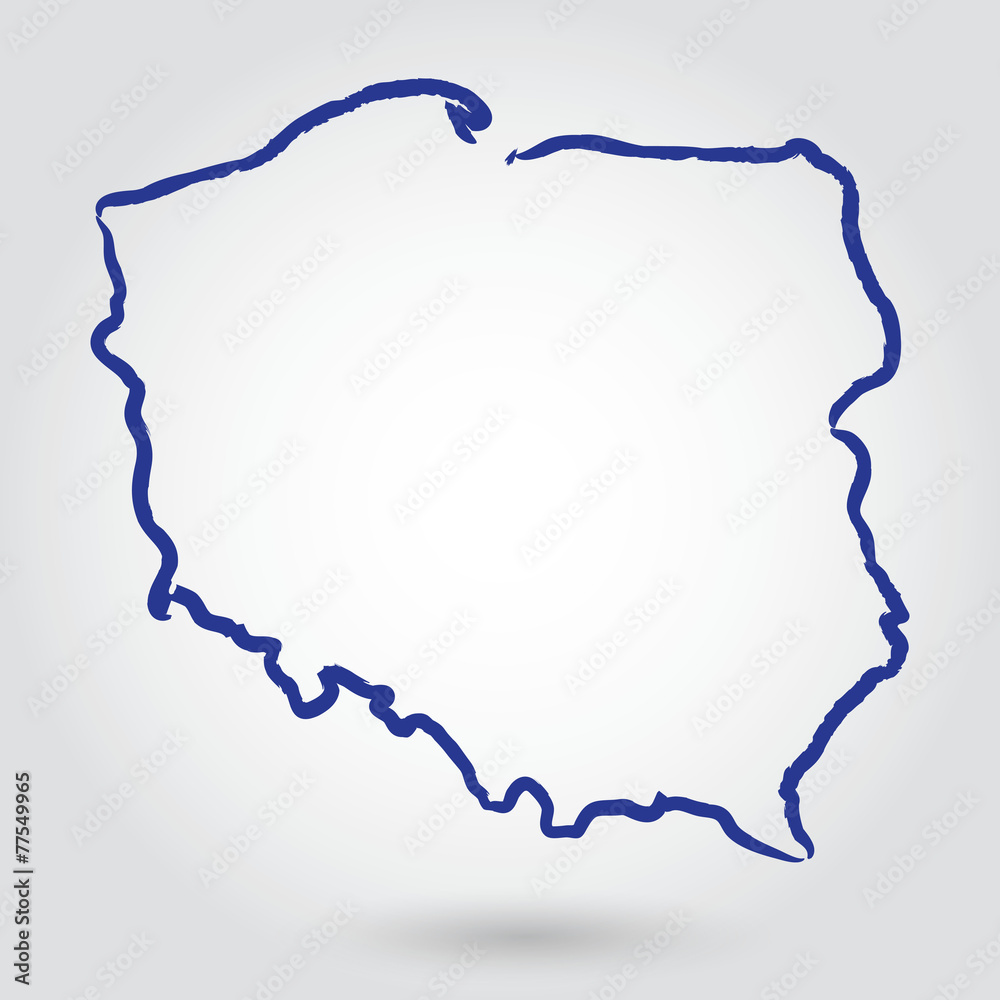 mapa konturowa POLSKI, POLSKA Stock Vector | Adobe Stock