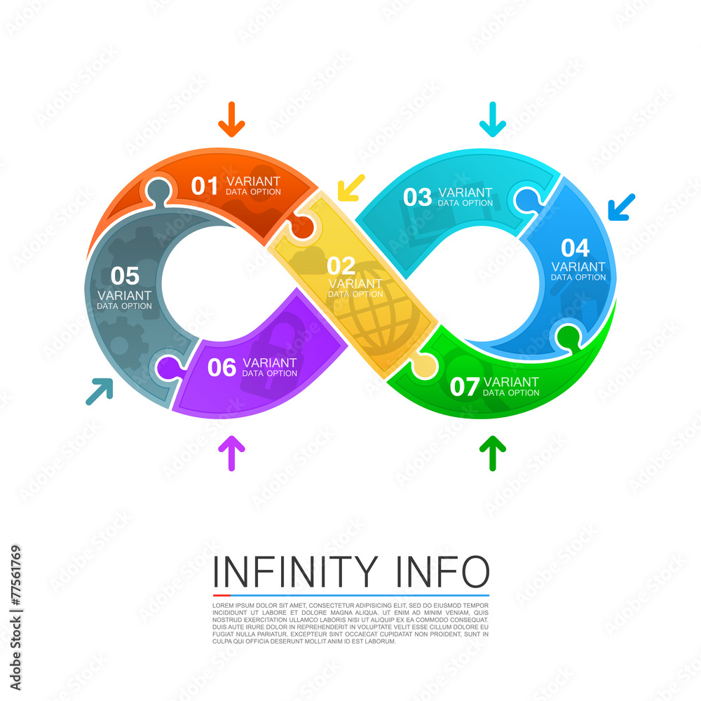 Infinity icons puzzle Stock Vector | Adobe Stock