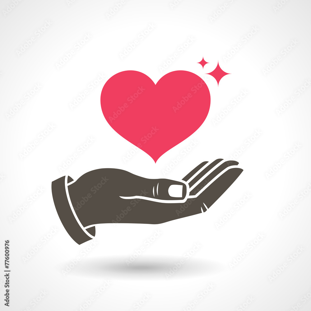 Hand Giving Love Symbol Stock Vector | Adobe Stock