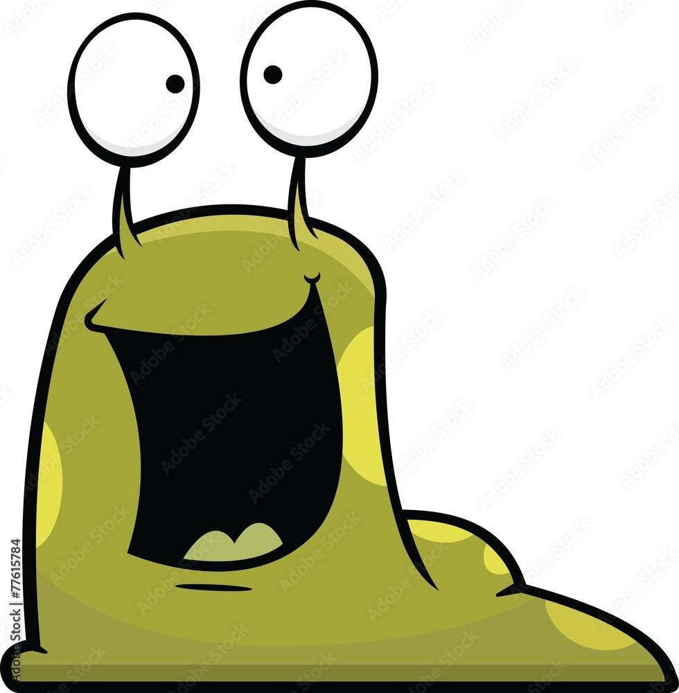 Cartoon Slug Happy Stock Vector | Adobe Stock