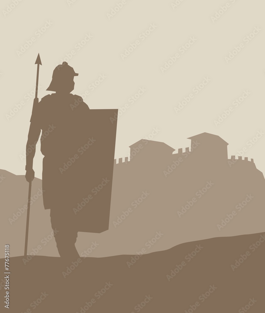 roman soldier silhouette vector de Stock | Adobe Stock