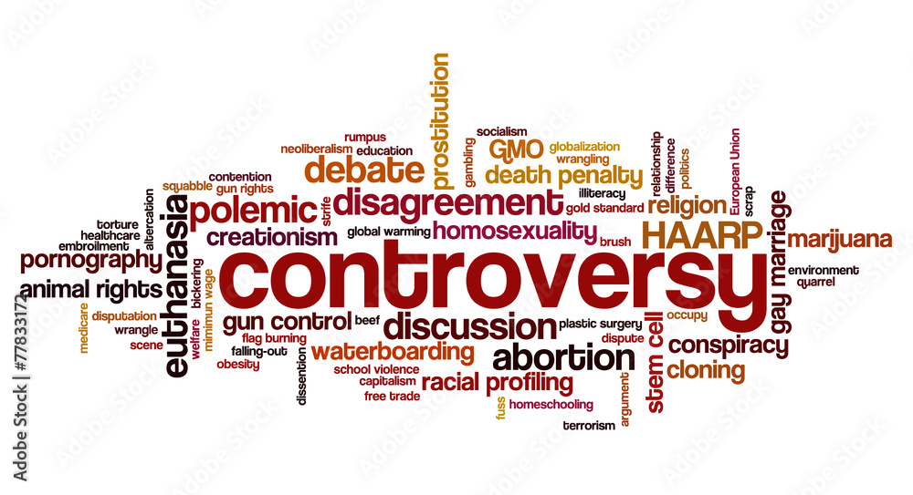 Words related to controversy and controversial issues Stock Vector ...