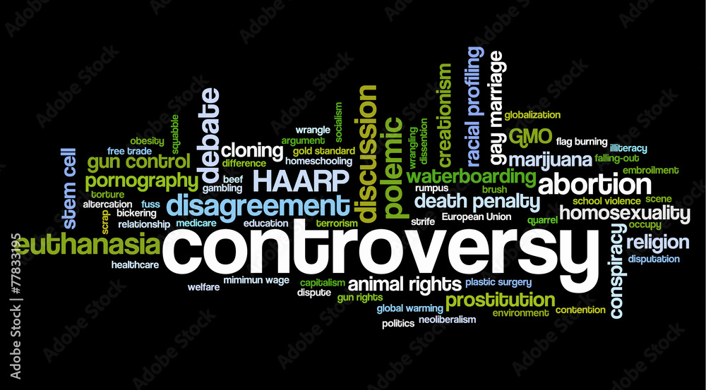 Words related to controversy and controversial issues Stock Vector ...
