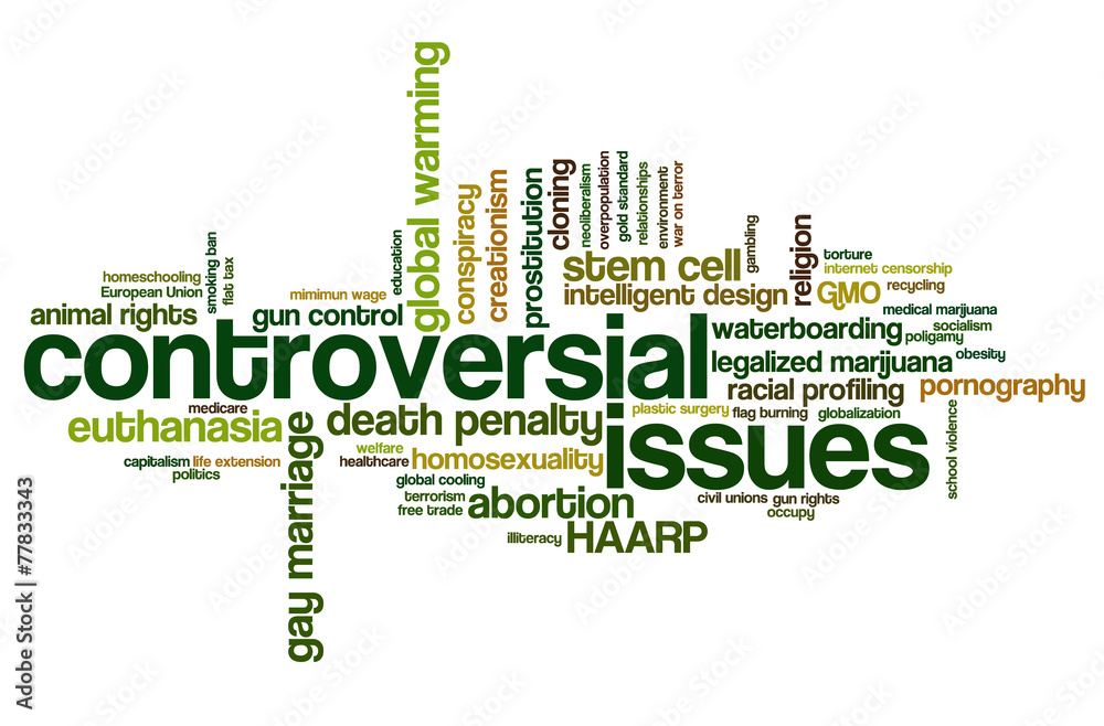 Words related to controversy and controversial issues Stock Vector ...