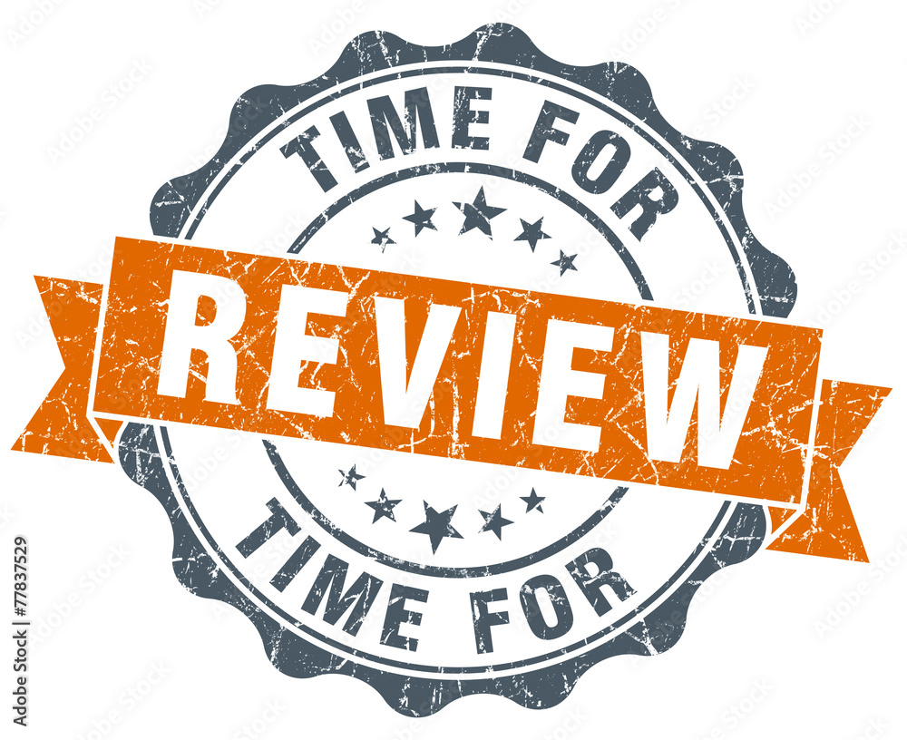 time for review vintage orange seal isolated on white Stock ...
